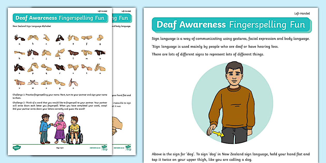 Deaf Awareness Fingerspelling Fun (Left-Handed) Activity