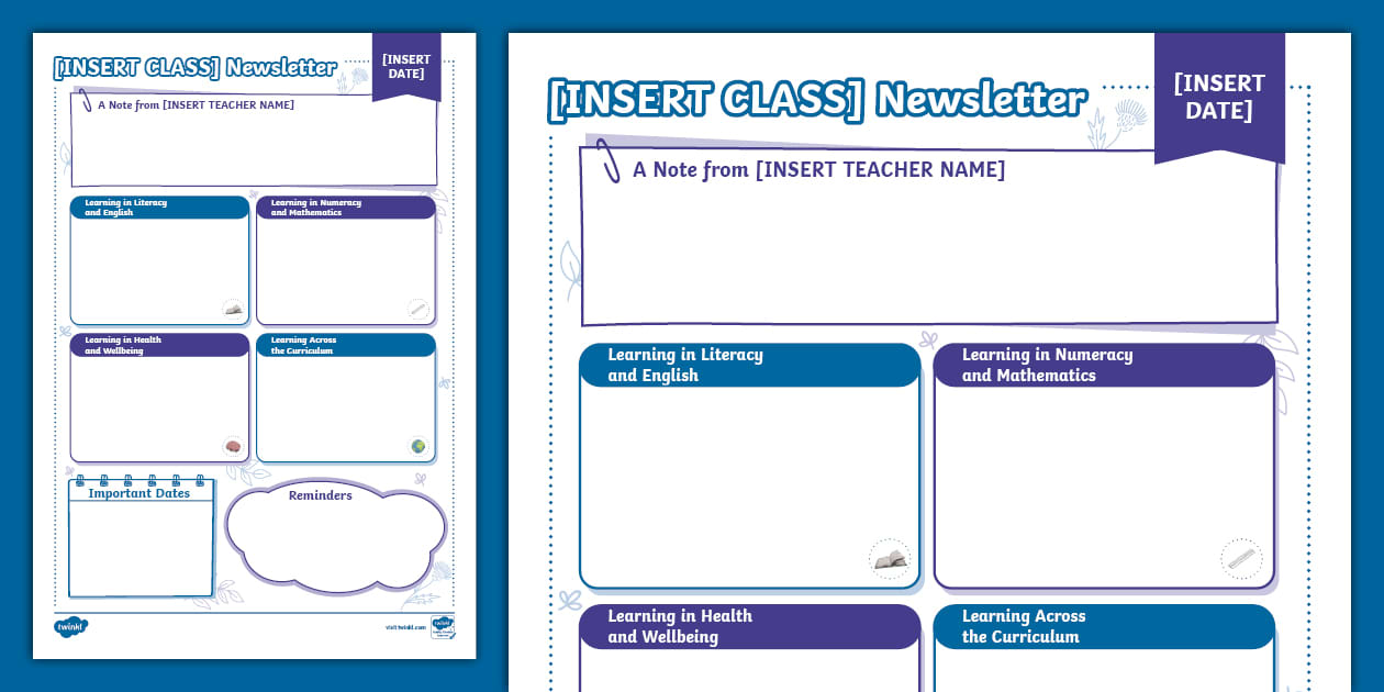 Class Newsletter Template (teacher made) - Twinkl