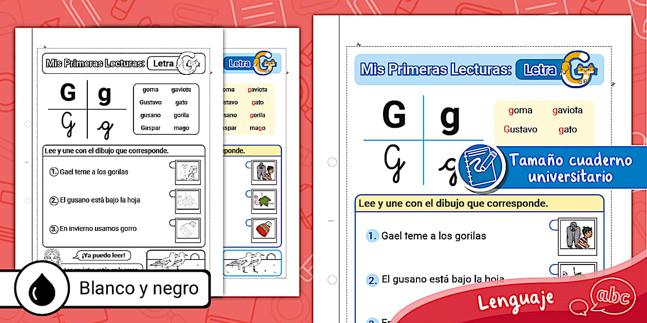 Primeras Lecturas Lecturas Cortas Letra G Ga Go Gu