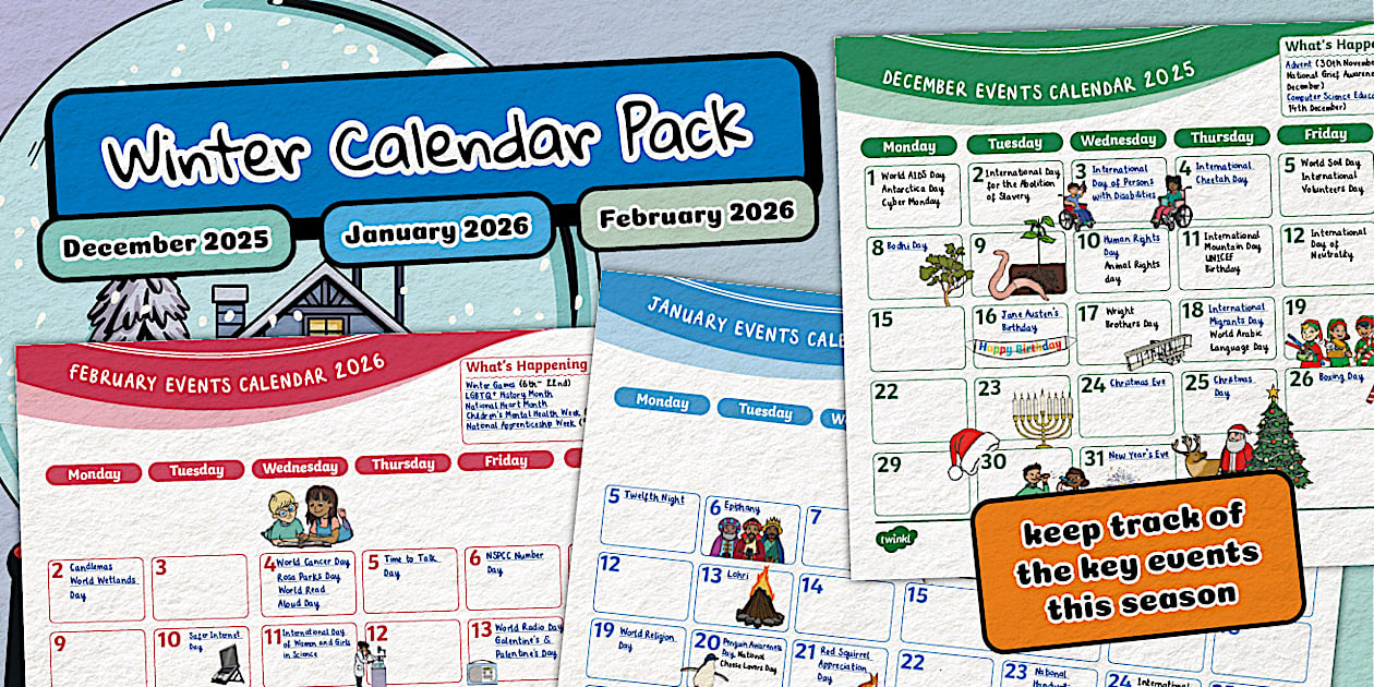 Winter Calendar Pack (2025-2026)