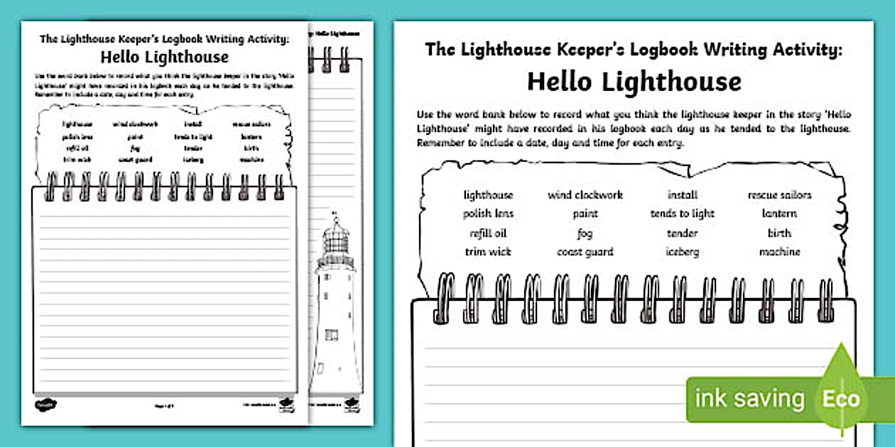 Logbook Writing Activity for Hello Lighthouse (teacher made)