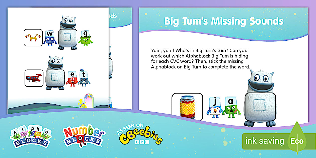 FREE! - Numberblocks & Alphablocks: Missing Sounds Activity