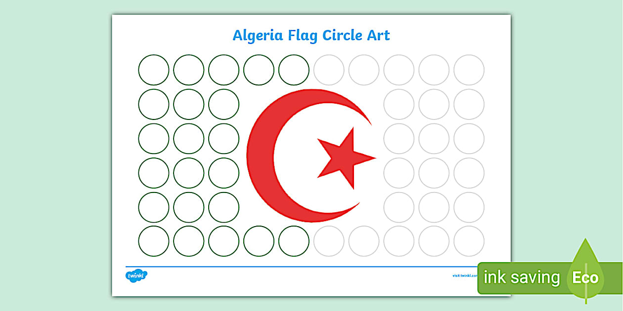 Algeria Flag Circle Art Worksheet (teacher made) - Twinkl