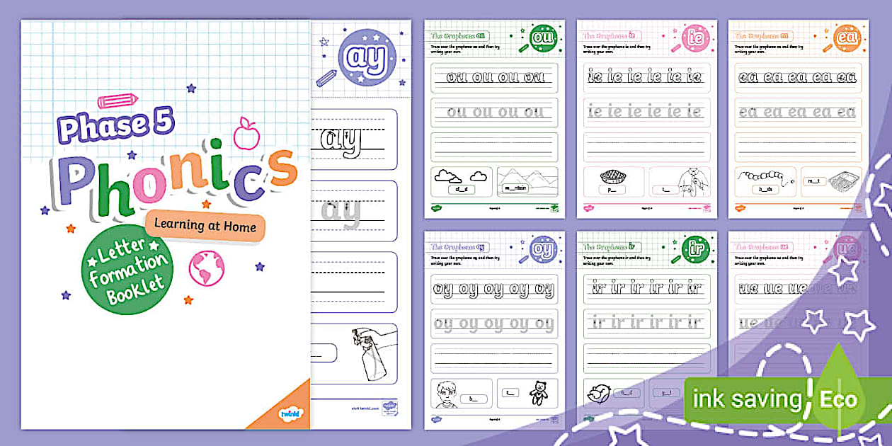 Phase 5 Phonics Letter Formation Pack - Learning at Home