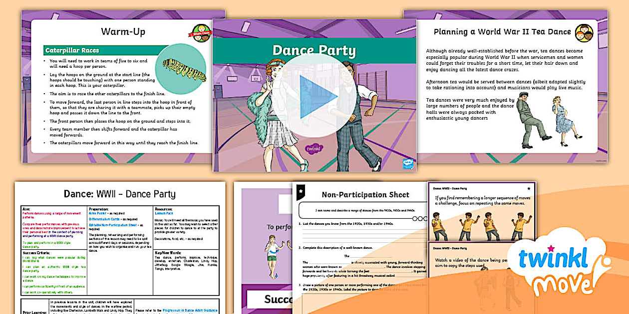 Year 5 Dance: WWII Lesson 6 - WWII Dance Party - Twinkl