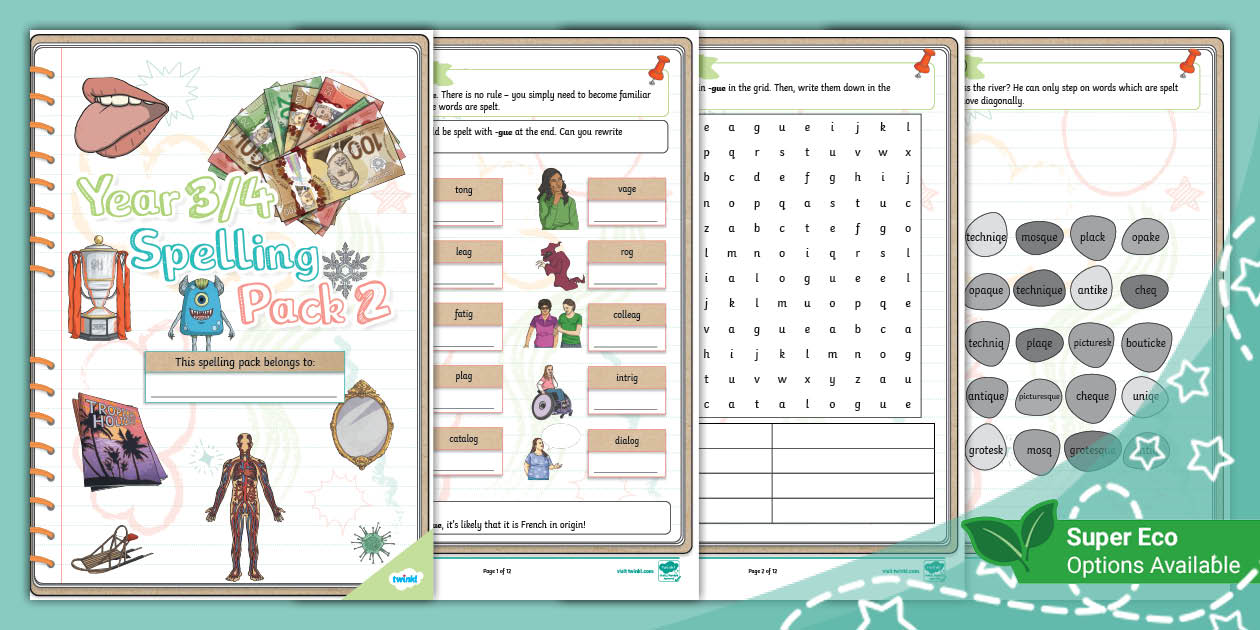Year 3/4 Spellings: Pack 2