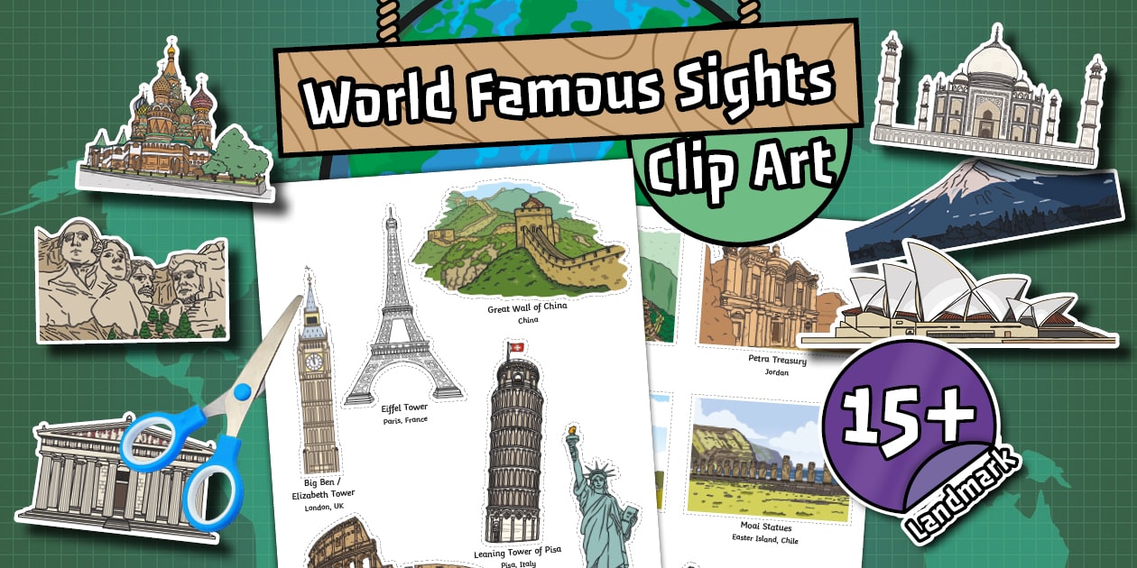 World Famous Landmarks - Clip Art Cut-Outs