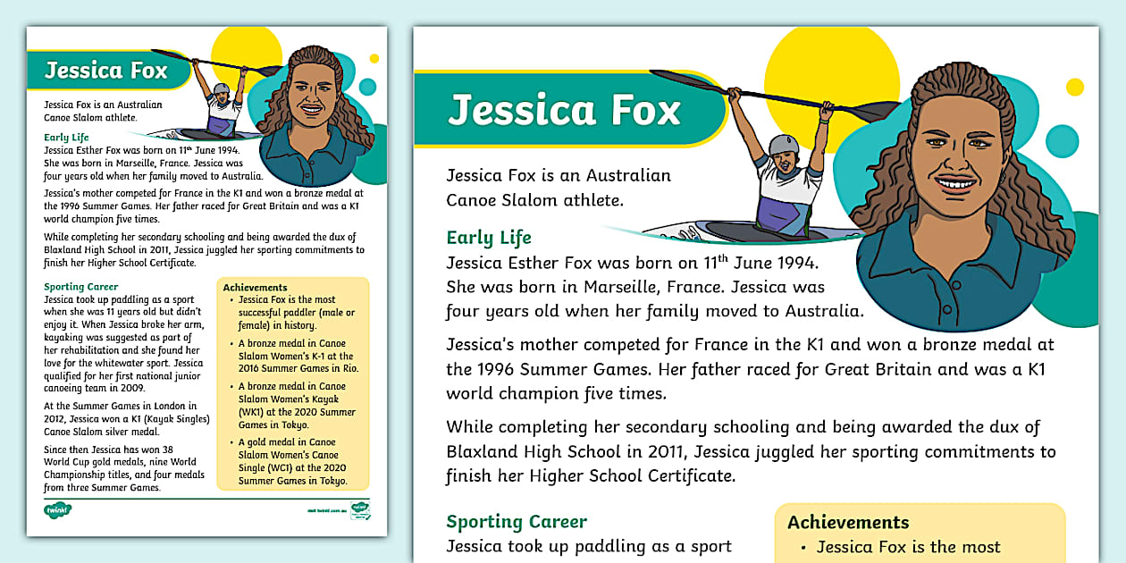 Australian Athlete Fact Sheet Jessica Fox (teacher made)