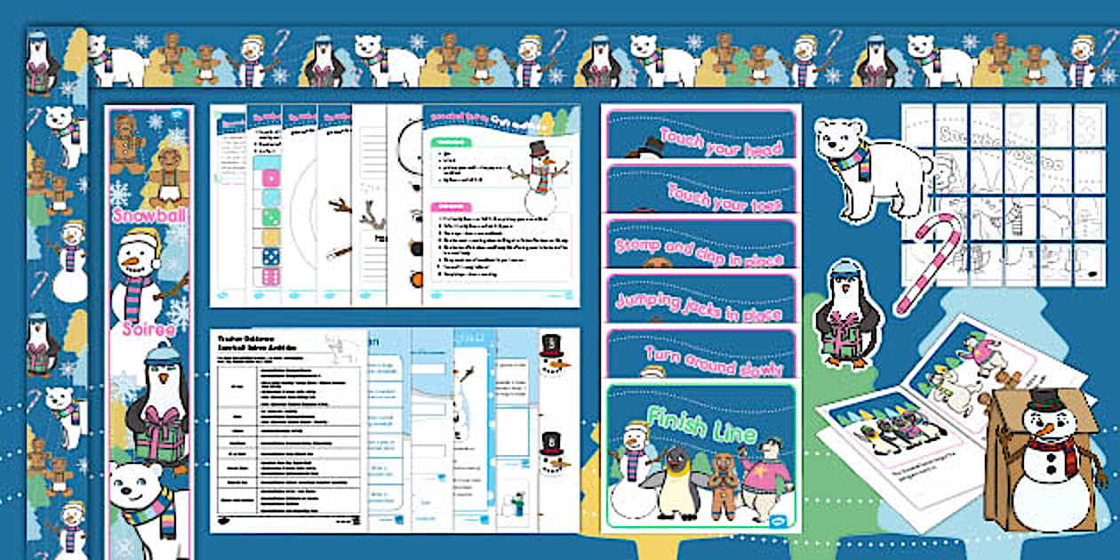 Snowball Soiree Activity Pack for PK-1st Grade - Twinkl