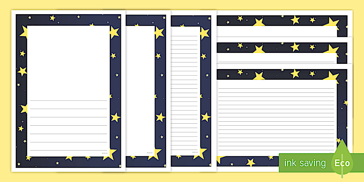 Editable Reach for the Stars Page Borders (teacher made)