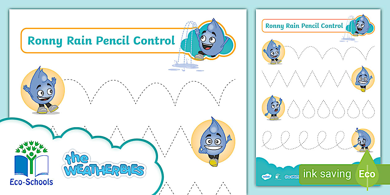 FREE! - The Weatherbies Ronny Rain Pencil Control Activity Sheet