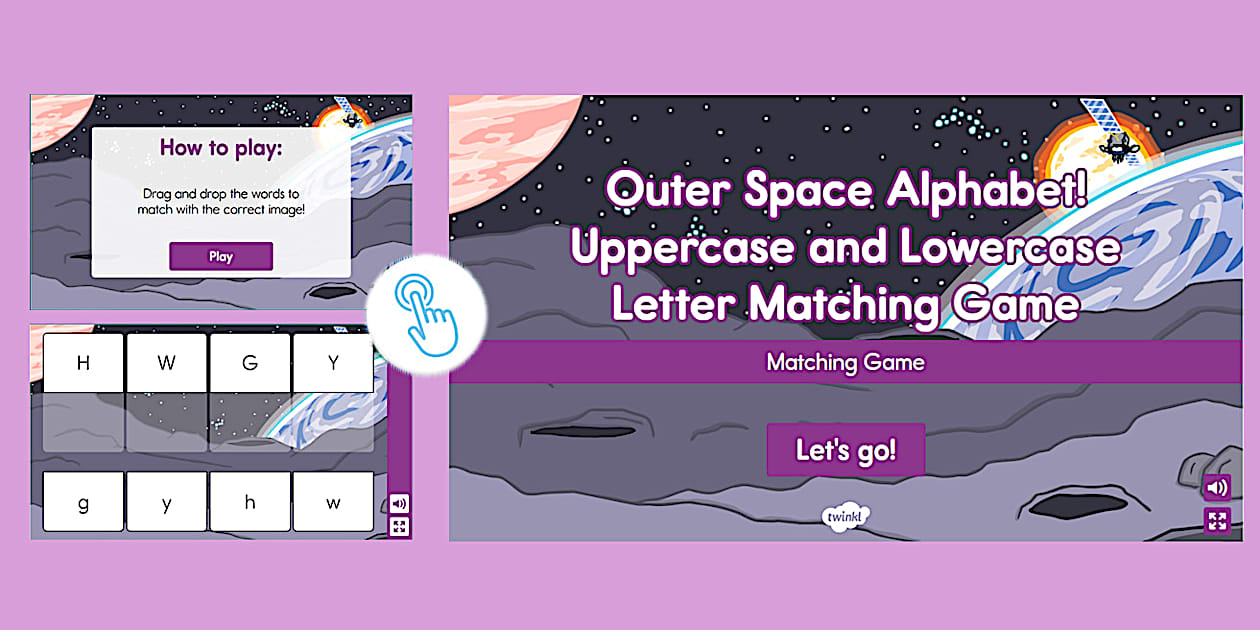 Outer Space Alphabet! Uppercase and Lowercase Letter Interactive Matching Game