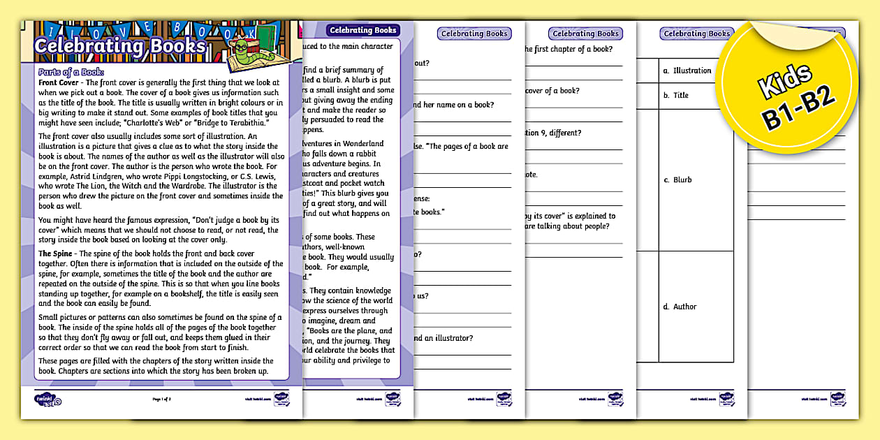 ESL Celebrating Books Reading Comprehension [Kids, B1-B2]
