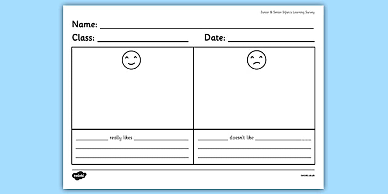 Junior and Senior Infants Learning Survey