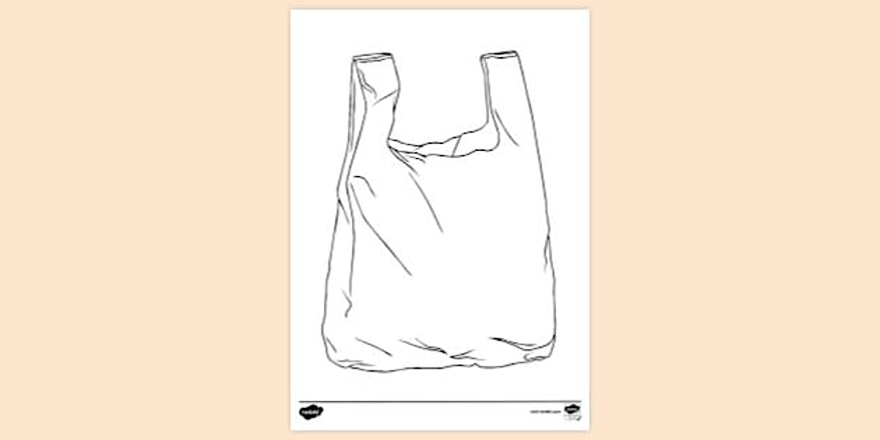 Plastic Carrier Bag Colouring Sheet - Twinkl