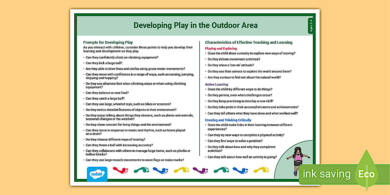 Nursery Outdoor Area FS1 Next Steps Prompt Poster - Twinkl