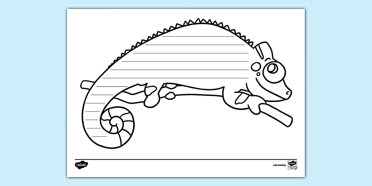 Chameleon Writing Template (Teacher-Made) - Twinkl