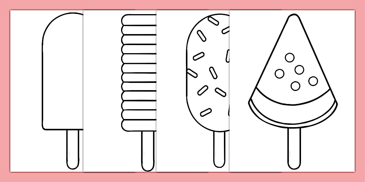 Popsicle Coloring Pages | Resource | Twinkl USA - Twinkl