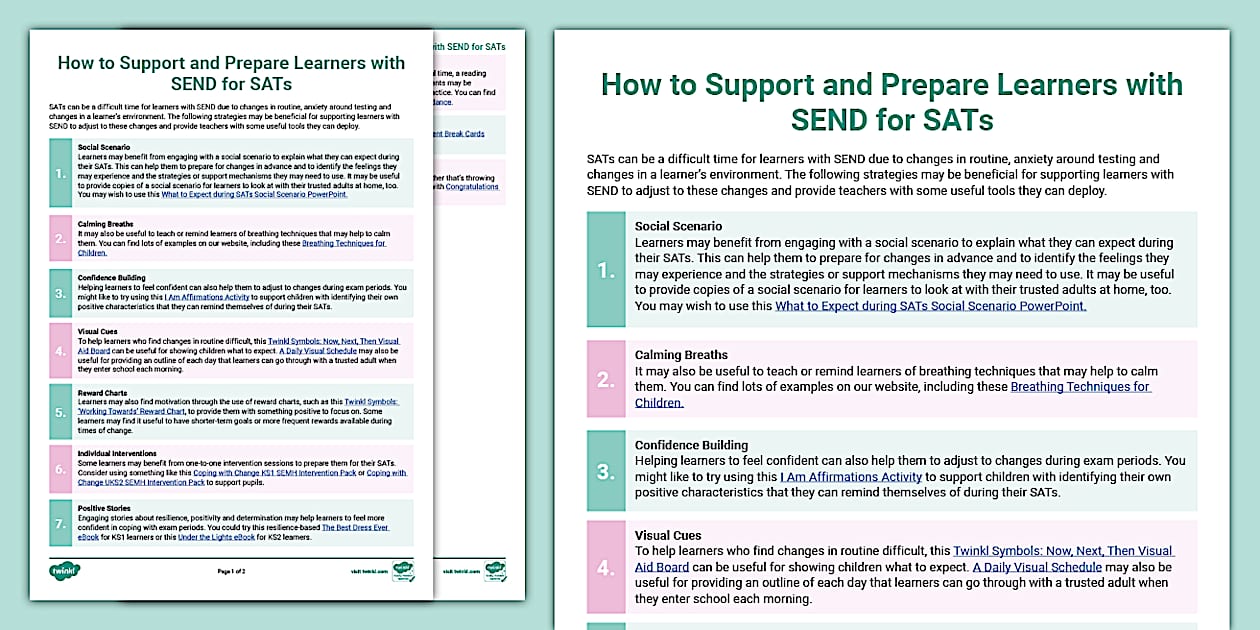 How to Support and Prepare Learners with SEND for SATs