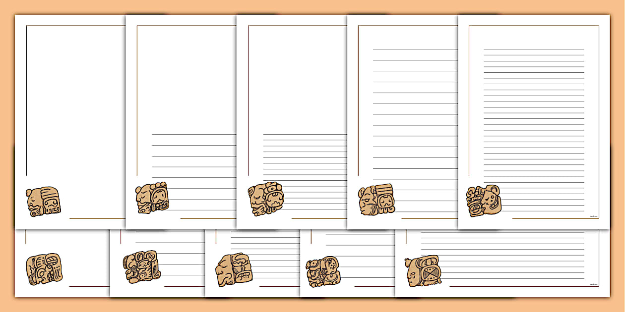 Ancient Maya Hieroglyphics Page Borders (teacher made)