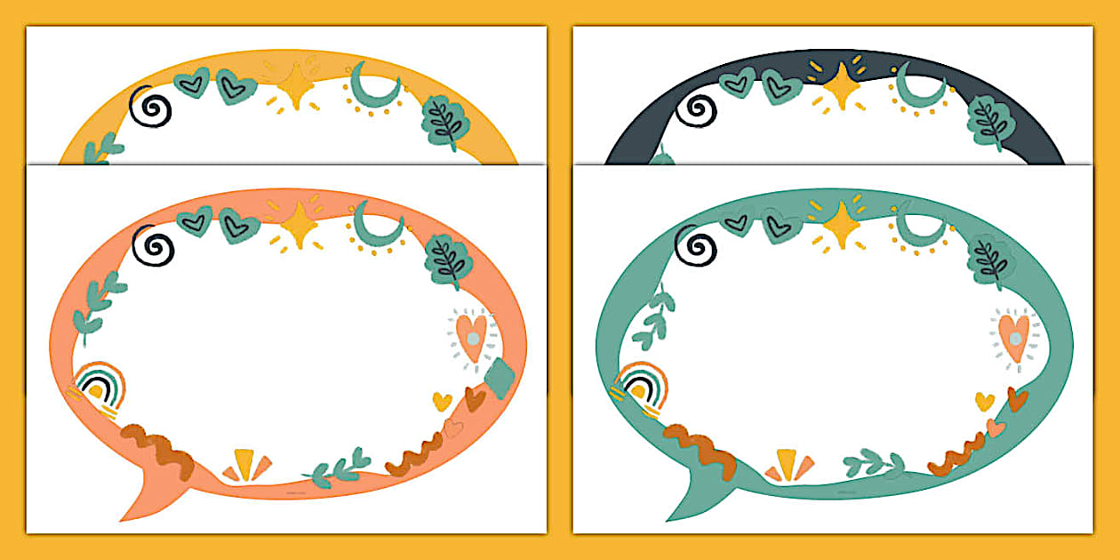 Boho Dreamscape Themed Editable Speech Bubble Display