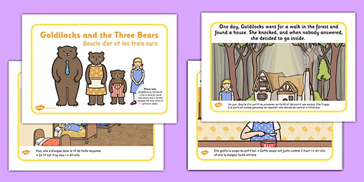 Goldilocks and the Three Bears French Toddlers | Twinkl