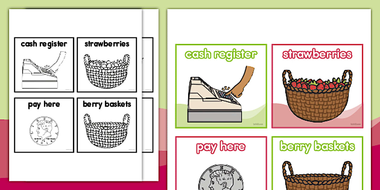 Strawberry Farm Stand Dramatic Play Labels (Teacher-Made)