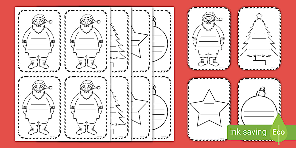 Christmas Card Inserts - Shape Poems (Teacher-Made) - Twinkl