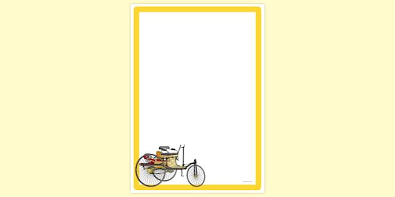 Victorian Petrol Motor Car Page Border | Twinkl - Twinkl