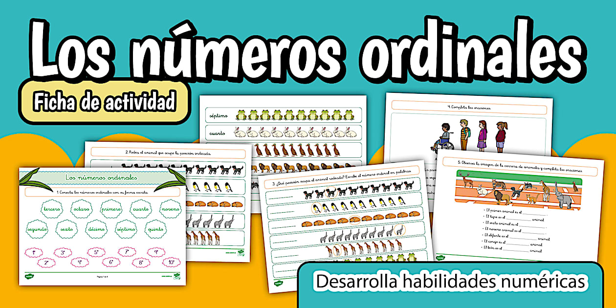 Ficha de actividad: Los números ordinales