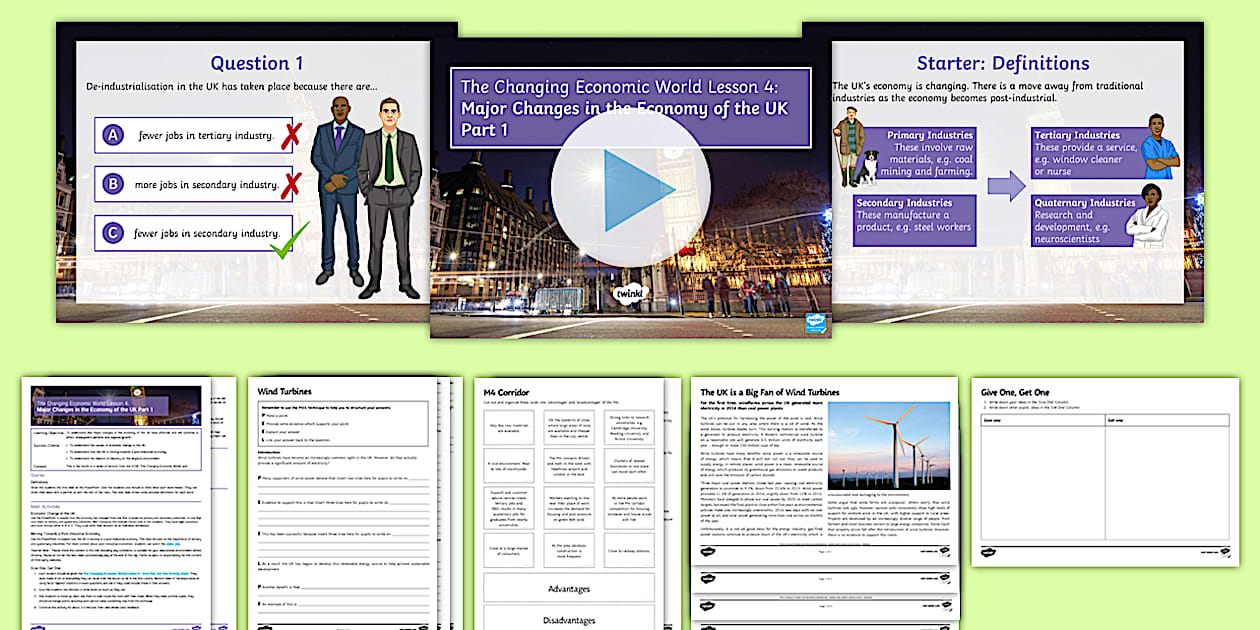 The Changing Economic World Lesson 4: Major Changes in the Economy of ...