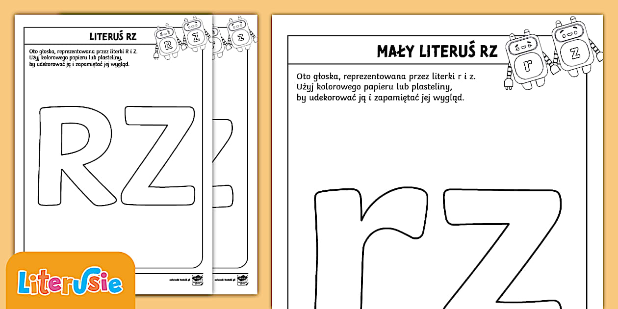 Literuś Rz | Dekorowanie literek Rz | Praca plastyczna