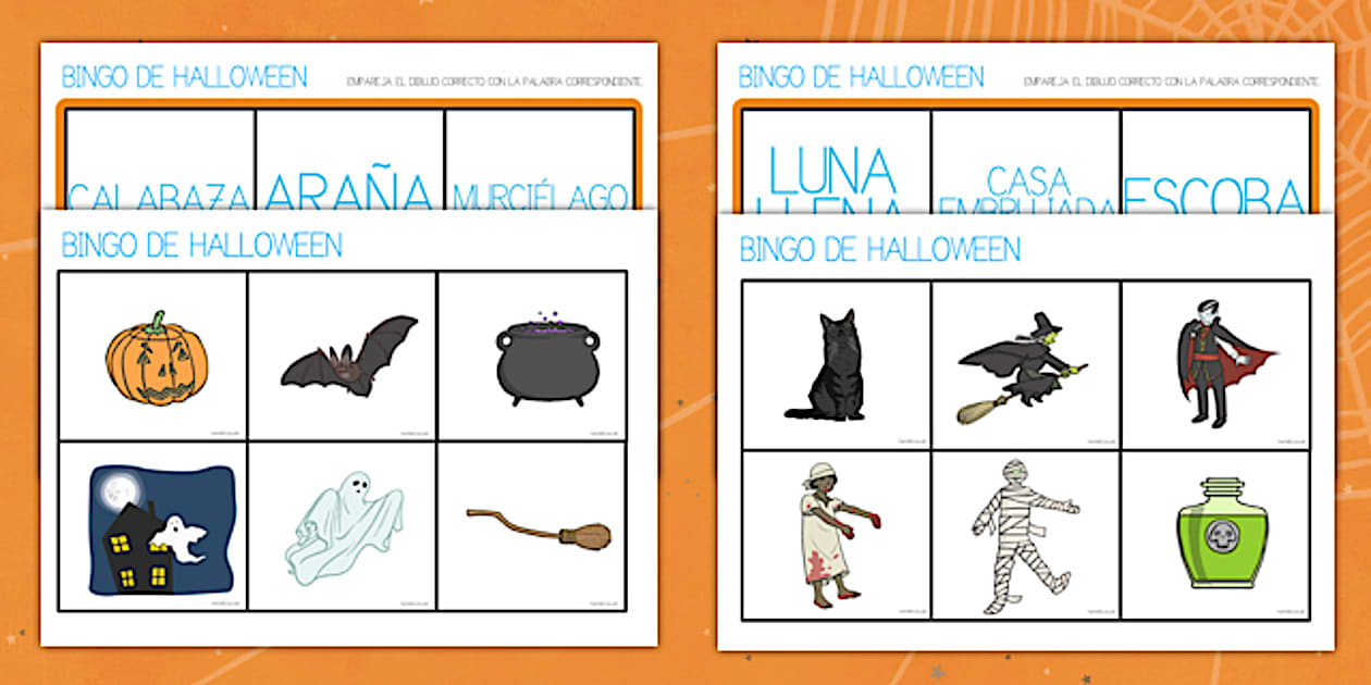 Halloween Bingo (l'enseignant a fait) - Twinkl