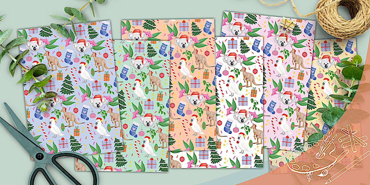 Australian Christmas Pattern Posters Pack