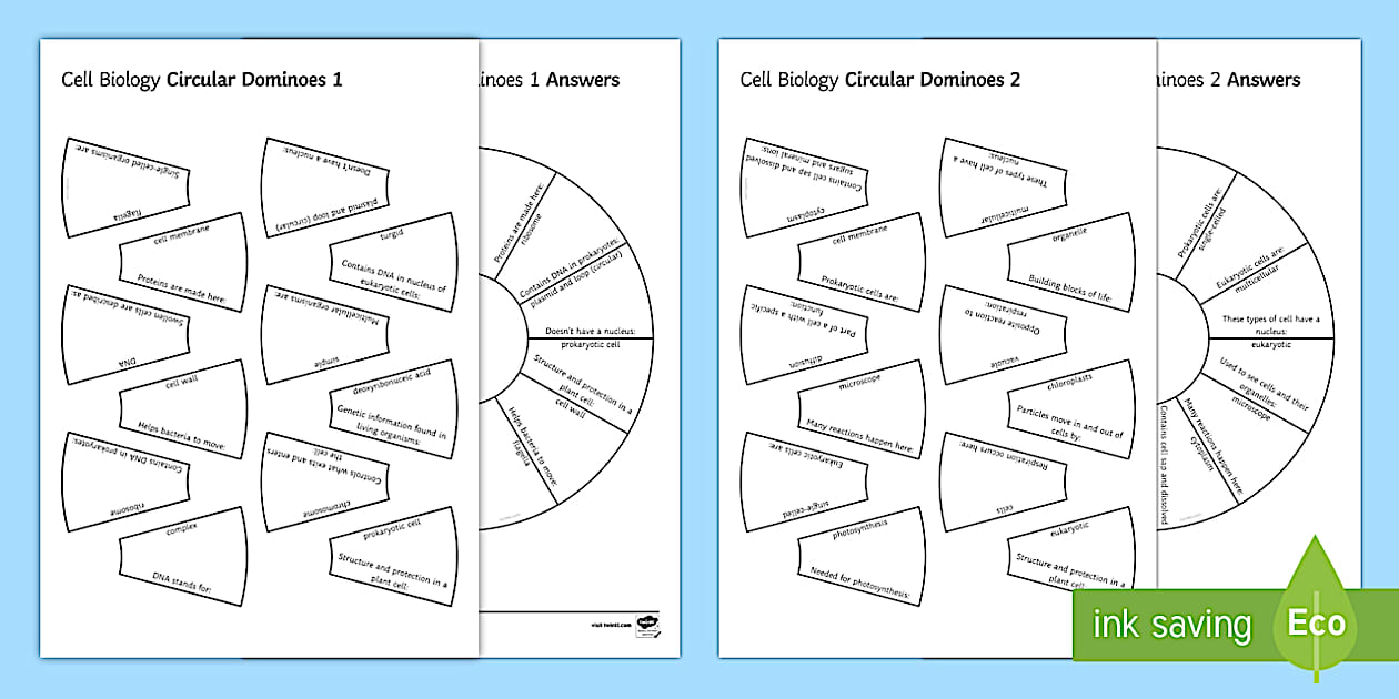 Cell Biology Circular Dominoes | KS3 | Beyond (teacher made)