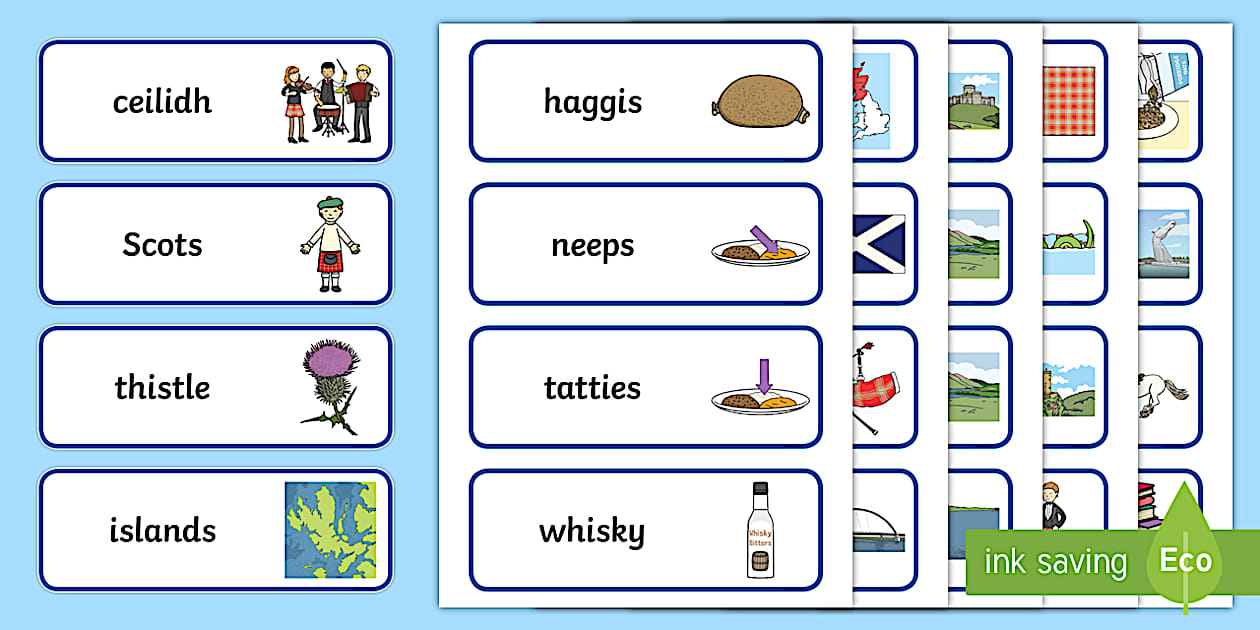 Scotland Topic Word Cards (teacher made) - Twinkl