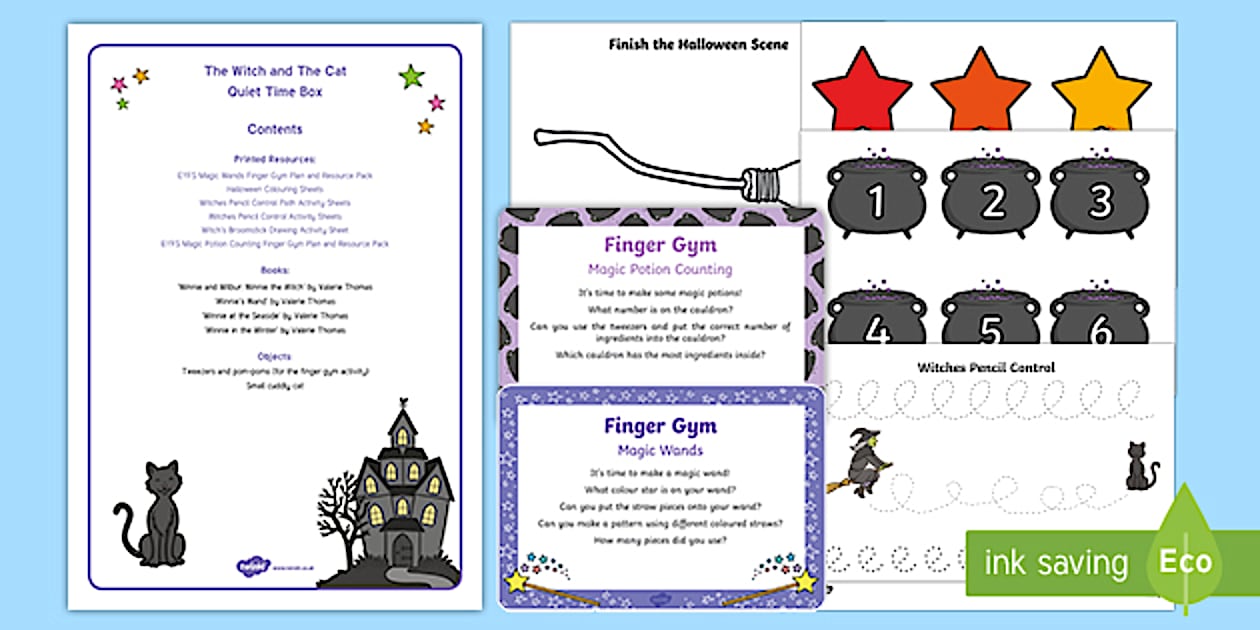 Witch and Cat Quiet Time Activity Box (teacher made)