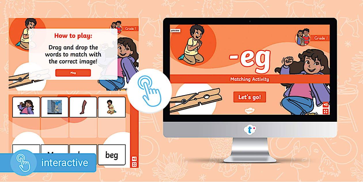 Grade 1 Phonics –eg Interactive Go! Game - Twinkl