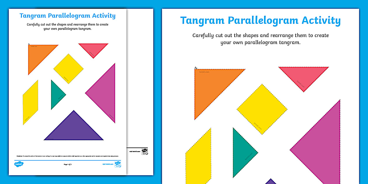 👉 Parallelogram Tangram Puzzle Activity - Twinkl