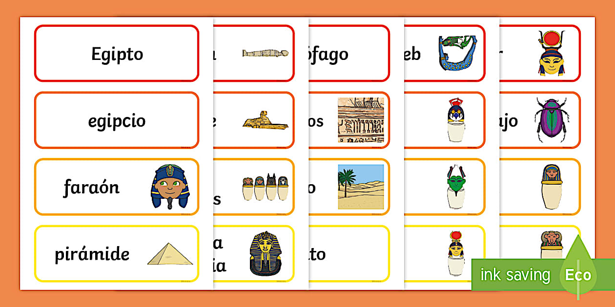 Tarjetas de vocabulario: El antiguo Egipto - Twinkl