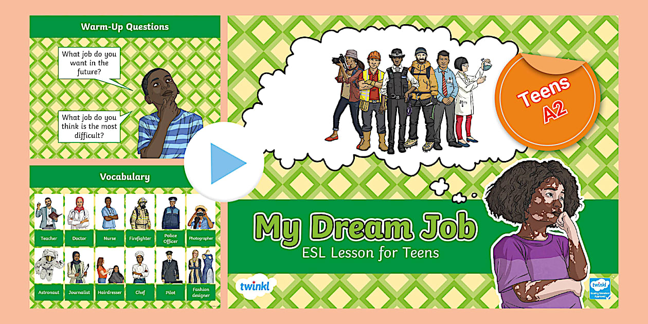 ESL My Dream Job PPT [Teens, A2-B1] (teacher made) - Twinkl