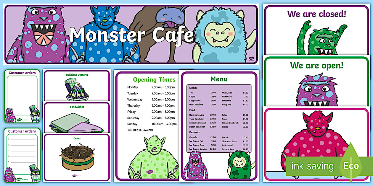 Monster Themed Cafe Role-Play Pack