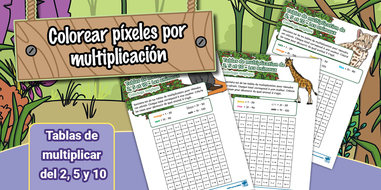 Ficha de actividad: Colorear píxeles de animales