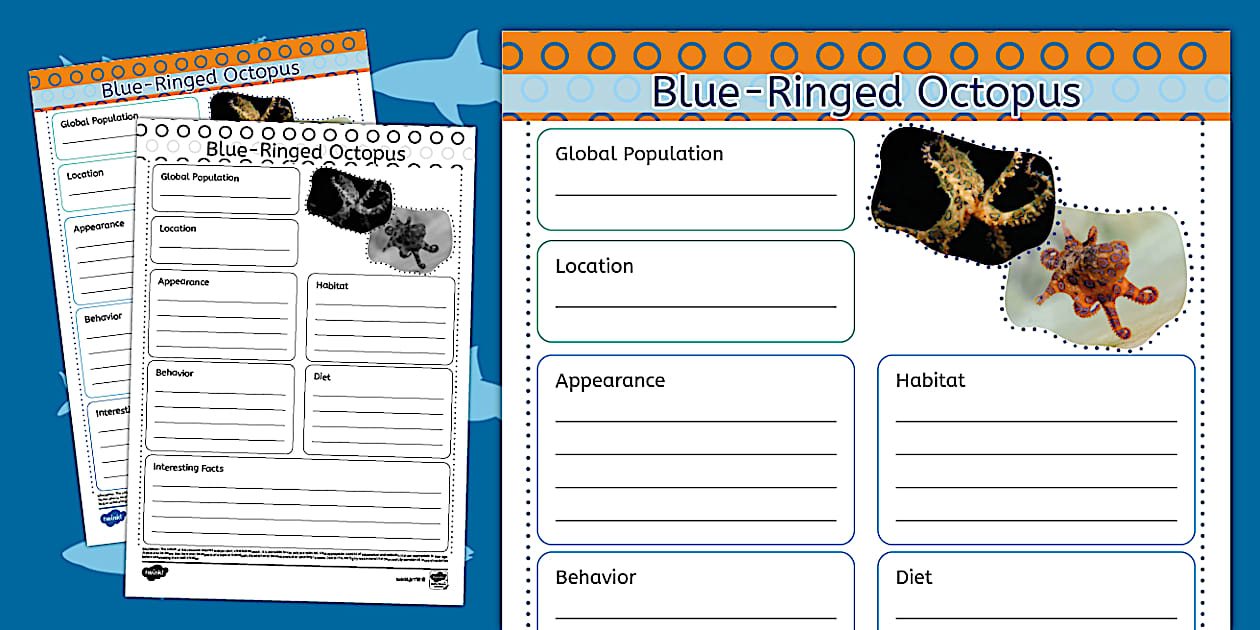 Blue-Ringed Octopus Fact File Template (teacher made)