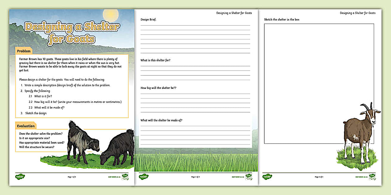 Designing a Shelter for Goats - Activity Sheet - Twinkl