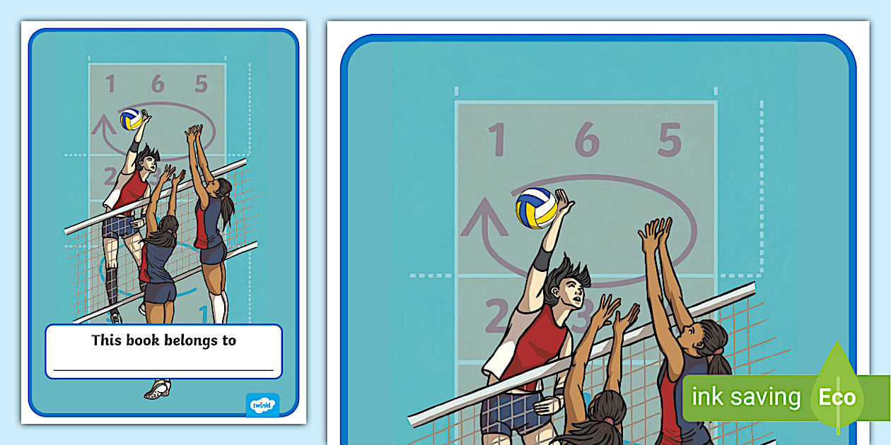 A Vibrant Volleyball-Themed Book Cover | Twinkl | Stationery