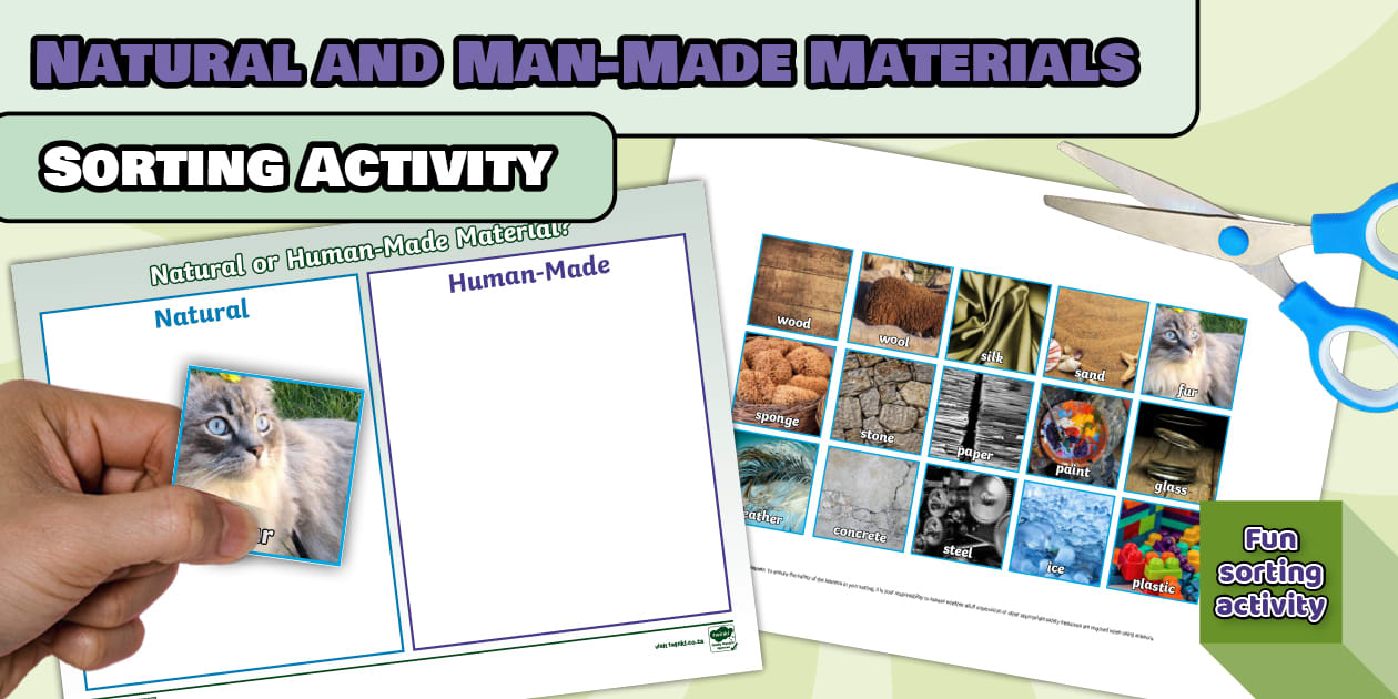 * NEW * Natural and Man-Made Materials Sorting Activity