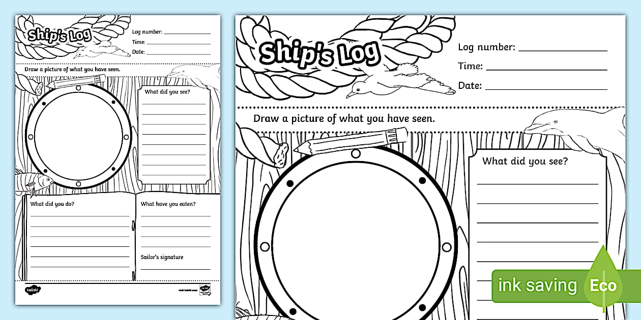 Ships Log Writing Template - Twinkl - KS1 (Teacher-Made)