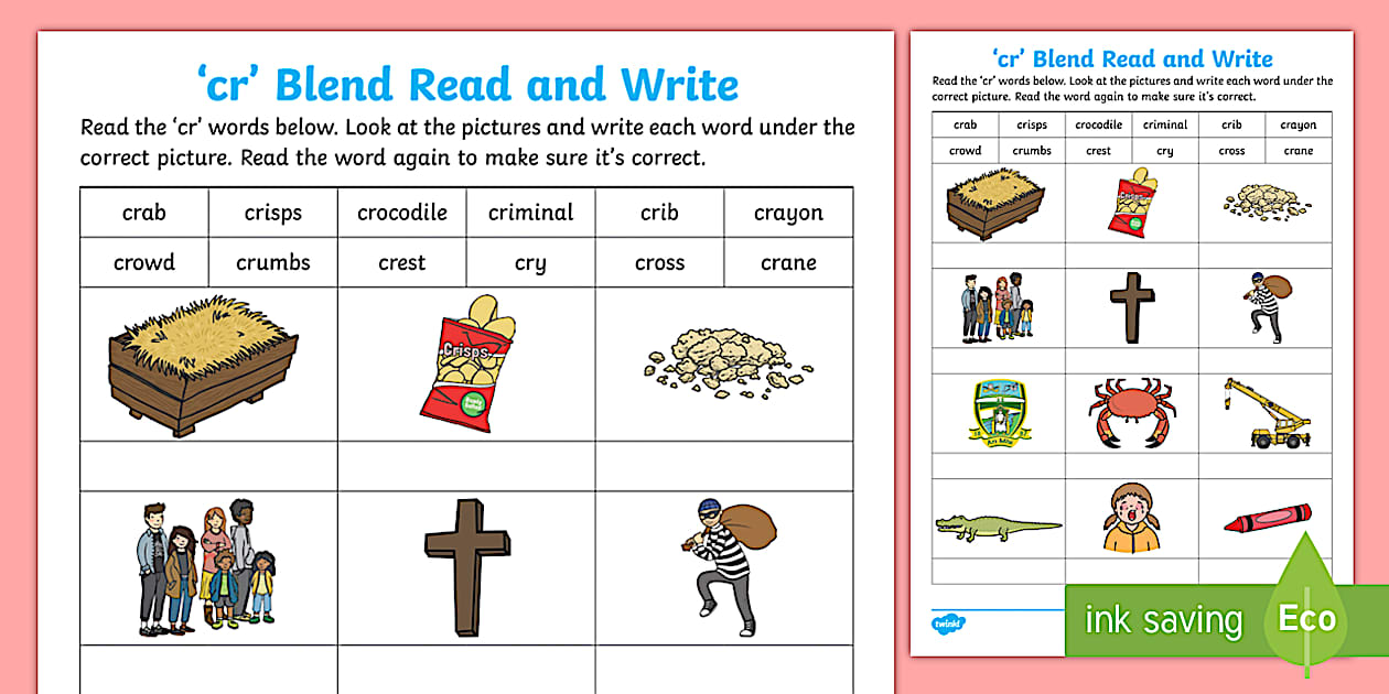 Phonics 'cr' sound | Phonics Worksheet | Primary Resources