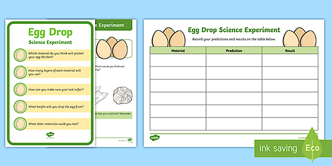 KS1 Egg Drop Science Investigation Pack (teacher made)